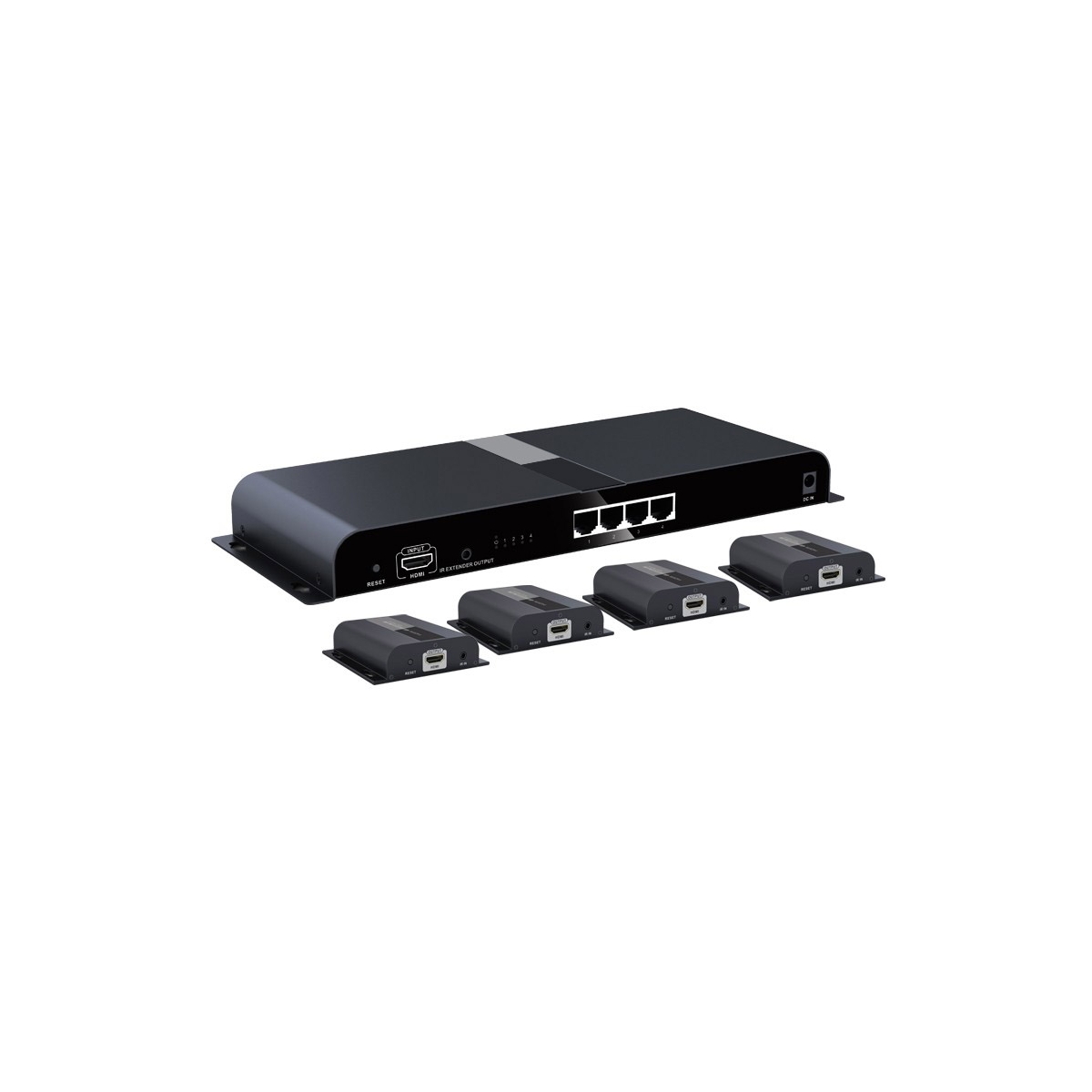 1 IN 4 OUT HDMI Splitter with Extender via CAT6