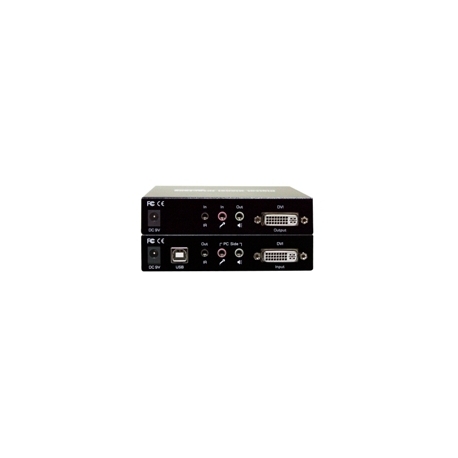 CAT5 DVI KVM Extender Over LAN w/ Audio & Mic